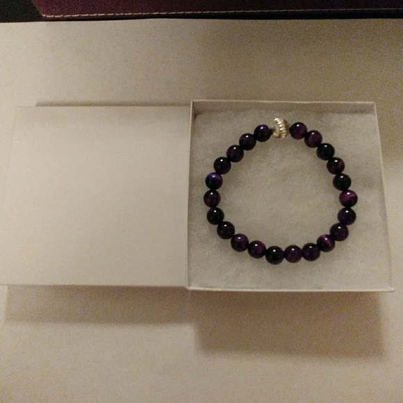 Jewelry | Purple Tiger Eye Stone Bracelet | Poshmark